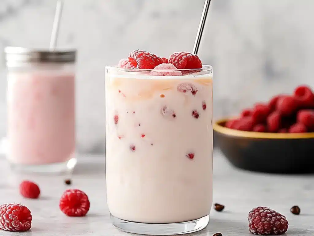 Vanilla Raspberry Iced Latte : A Refreshing Drink